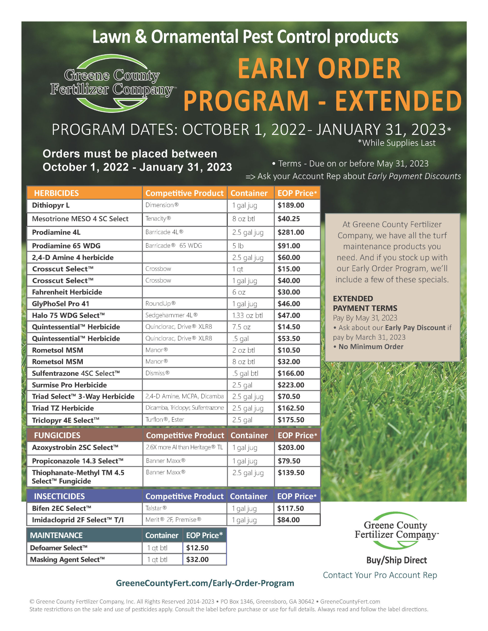 Early Order Program | Greene County Fertilizer Company 855-606-FERT